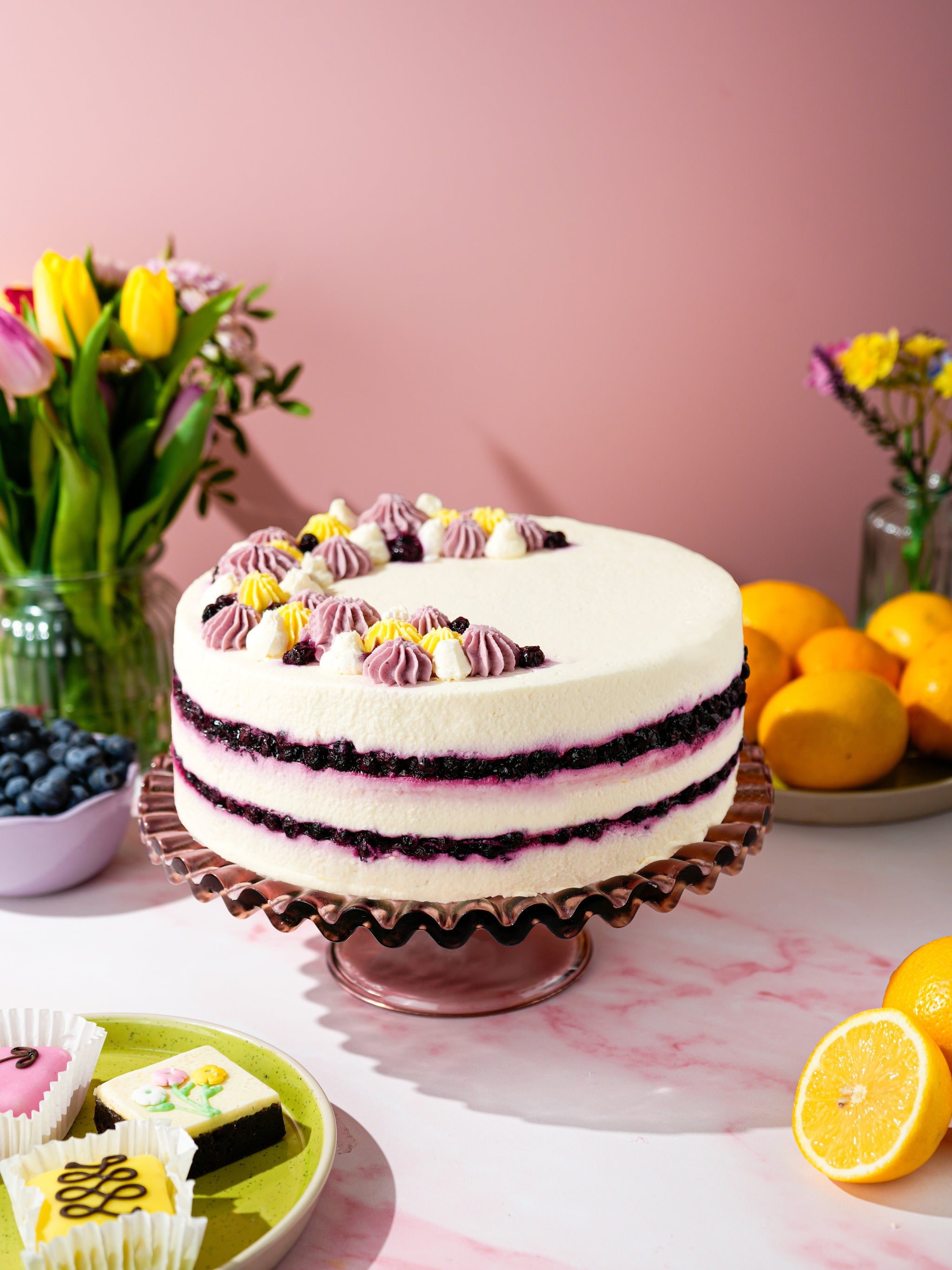Lemon & Blueberry Dream Cake | Next Day Delivery | Patisserie Valerie