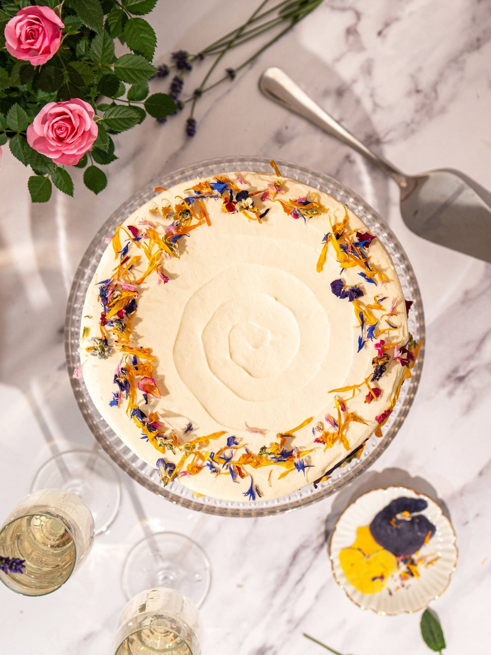 Elderflower & Rose Garden Cake | Next Day Delivery | Patisserie Valerie